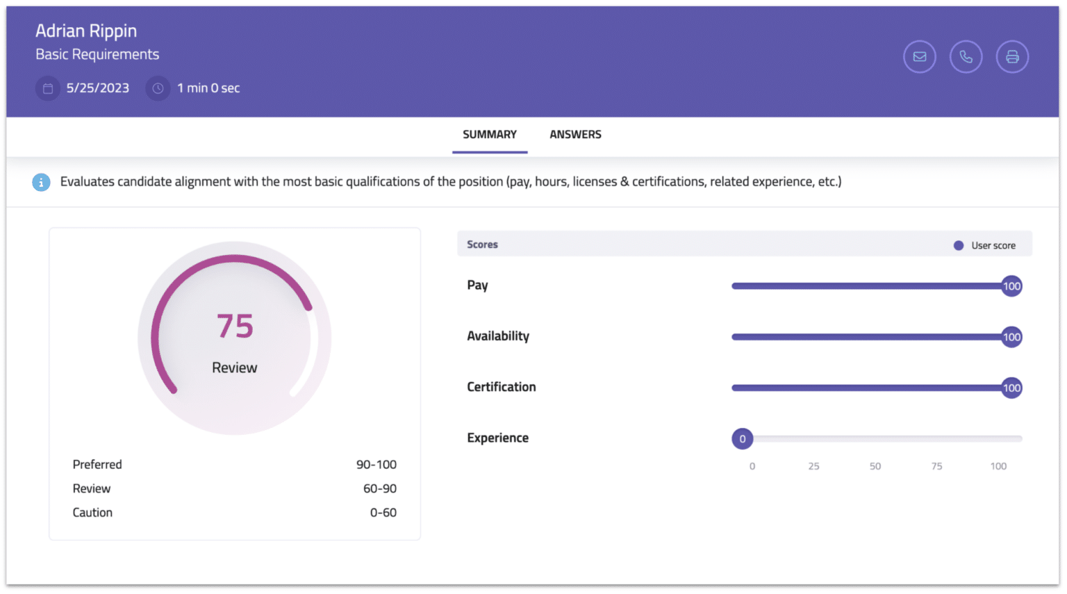 Minimum Qualification Questionnaire | HighMatch