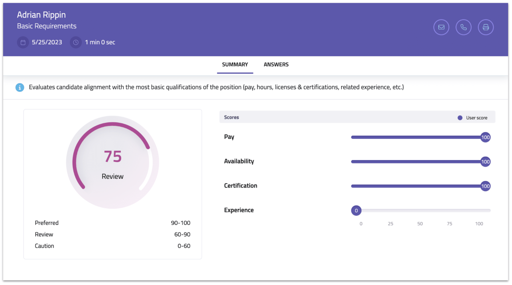 Minimum Qualification Questionnaire | HighMatch
