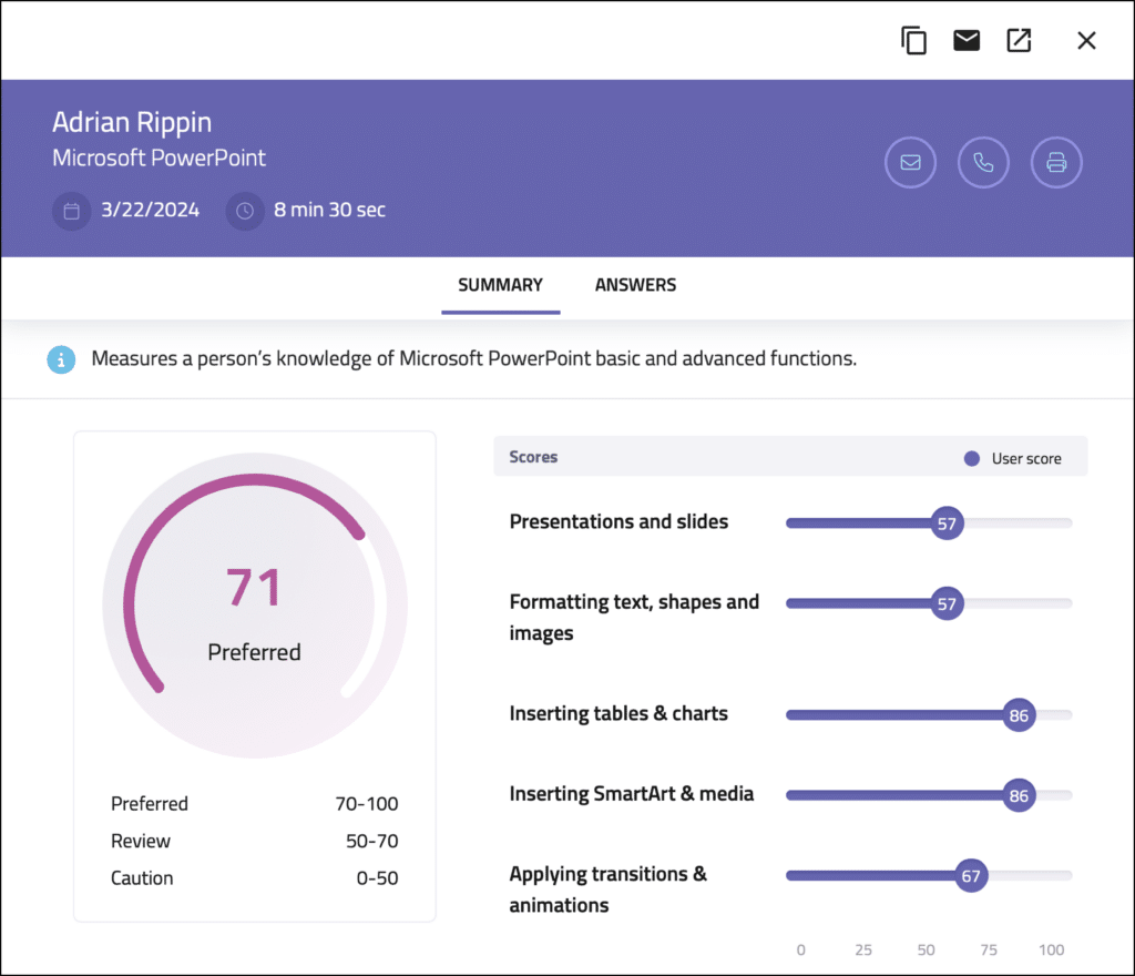 Assessment Reports: Technical Skills, Job Know... | HighMatch